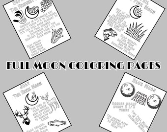 Full Moon Coloring Pages | Printable Pages to Learn About the Names of ...