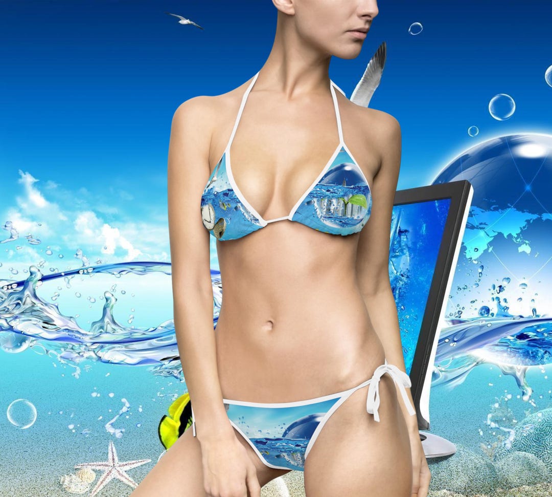 Frutiger Aero Bikini – Y2K Gen Z Swimsuit | Cybercore Frutiger Aero Bathing Suit | Viral Bikini ...