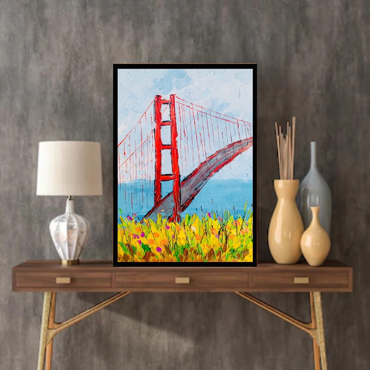Golden Gate Painting Bridge Original Art San Francisco - Etsy