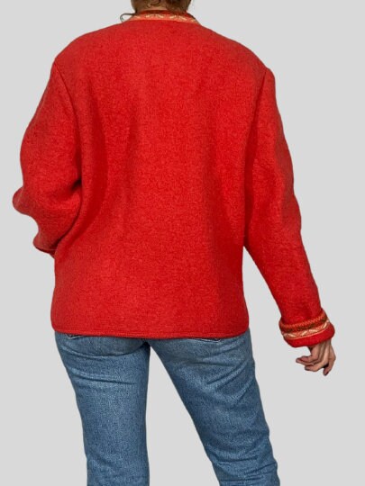 Vintage Woman Coral Wool Blazer Coat by GIESSWEIN Austrian - Etsy
