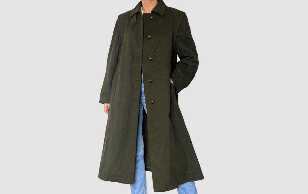 Vintage Woman Austrian Wool Green Coat by Salko Original Tirol Loden ...