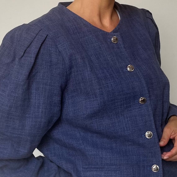 Vintage Woman wool Folk light Jacket by Meico - Purpl… - Gem