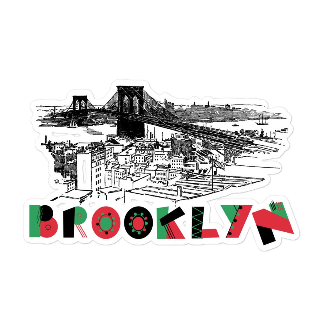 Brooklyn Sticker, Afro Brooklyn Sticker, Pan African Brooklyn Sticky ...