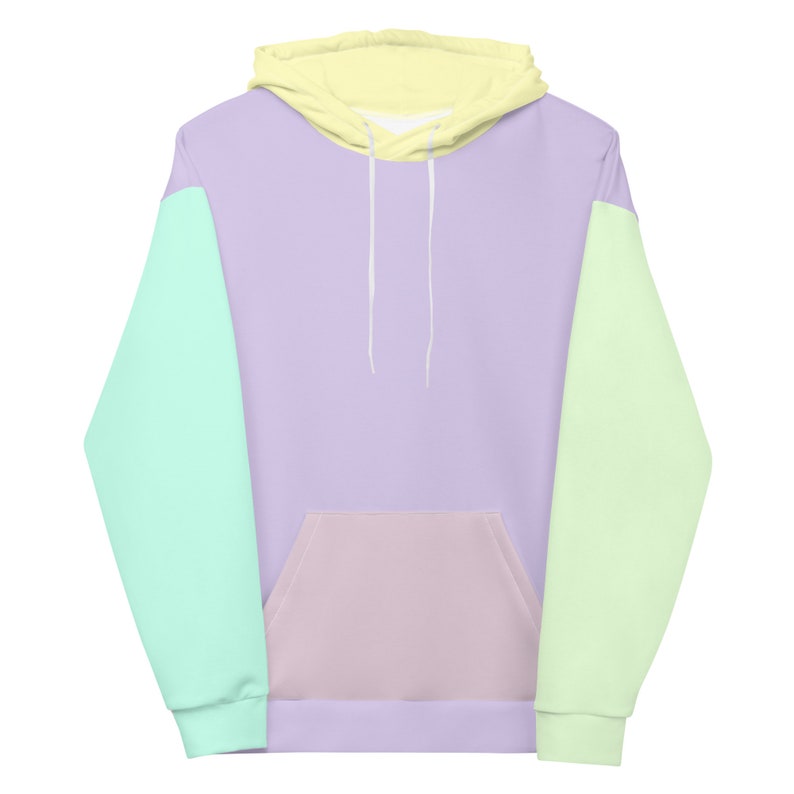 Pastel Color Block Hoodie, Vibrant Colored Hoodie, Bright Hoodie, 90's ...