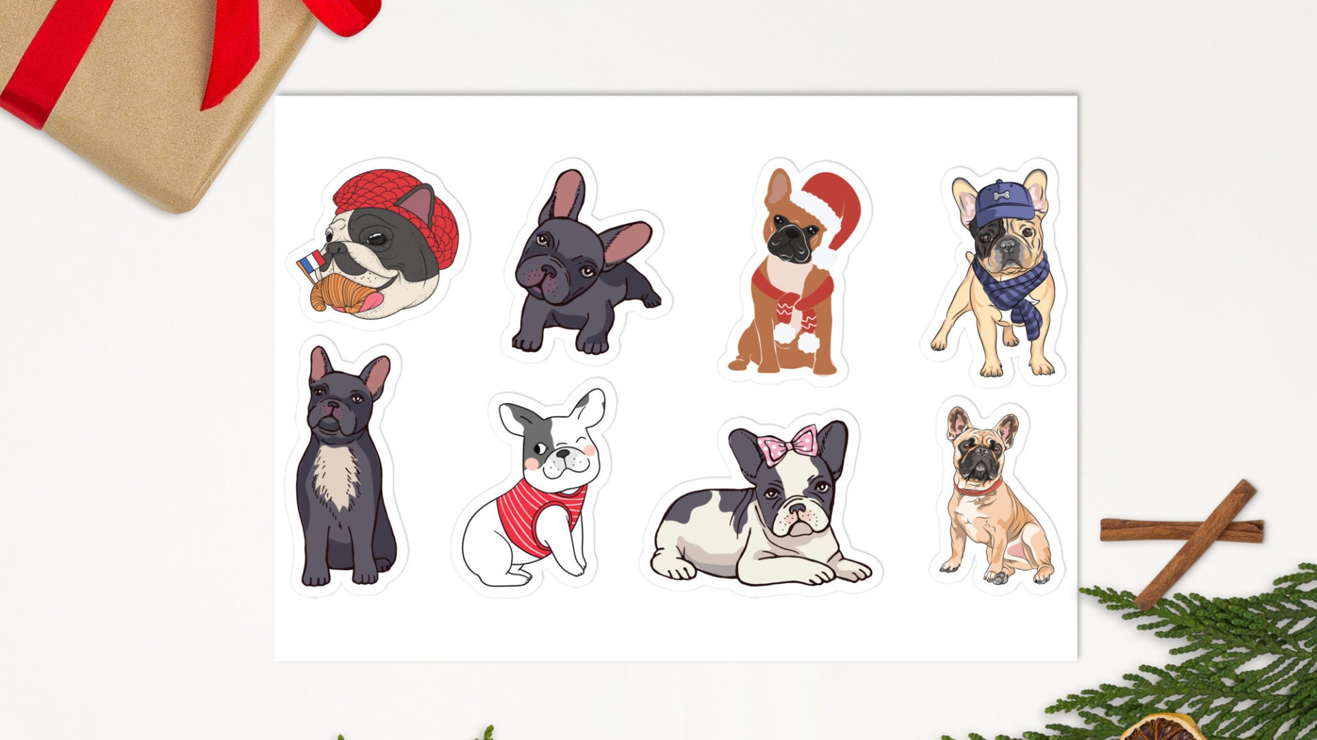 8 French Bulldog Stickers, Frenchie Sticker Pack, Frenchie Dad Stickers ...