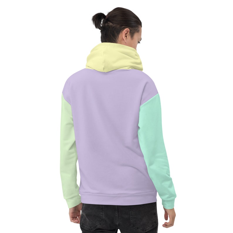 Pastel Color Block Hoodie, Vibrant Colored Hoodie, Bright Hoodie, 90's ...