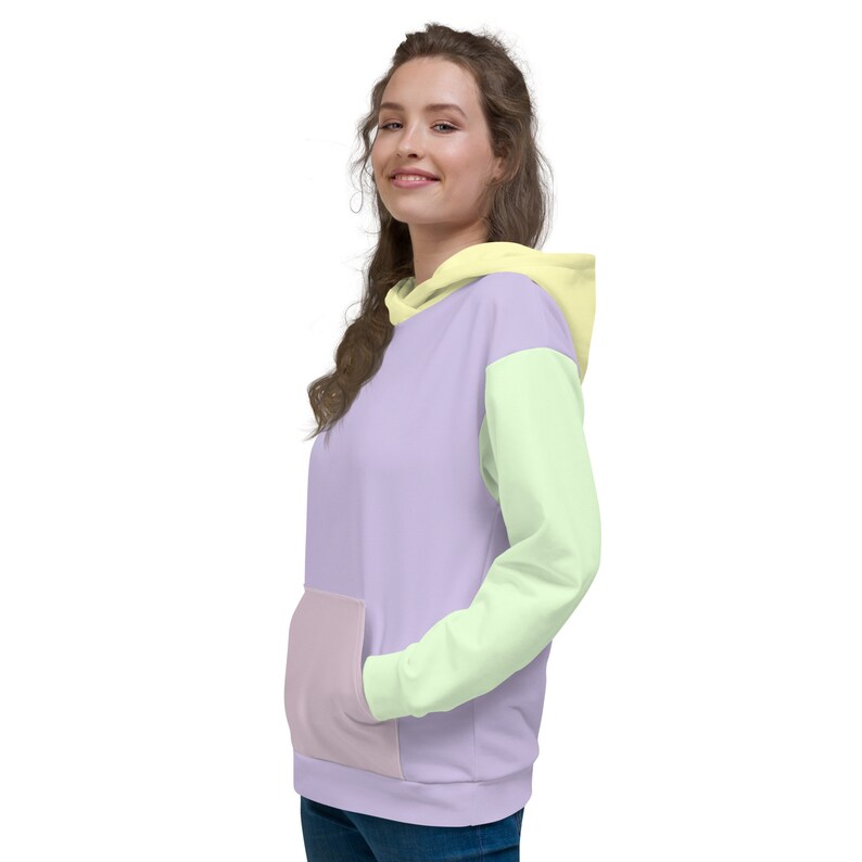 Pastel Color Block Hoodie, Vibrant Colored Hoodie, Bright Hoodie, 90's ...