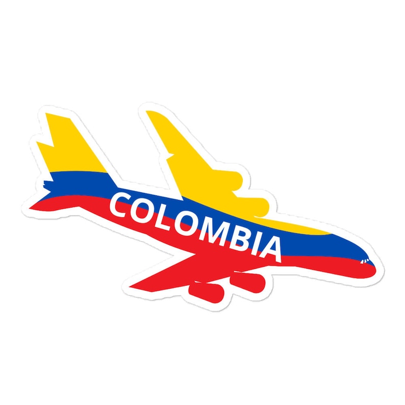 Colombia Sticker, Colombian Airplane Sticker, Colombia Souvenir Sticker ...