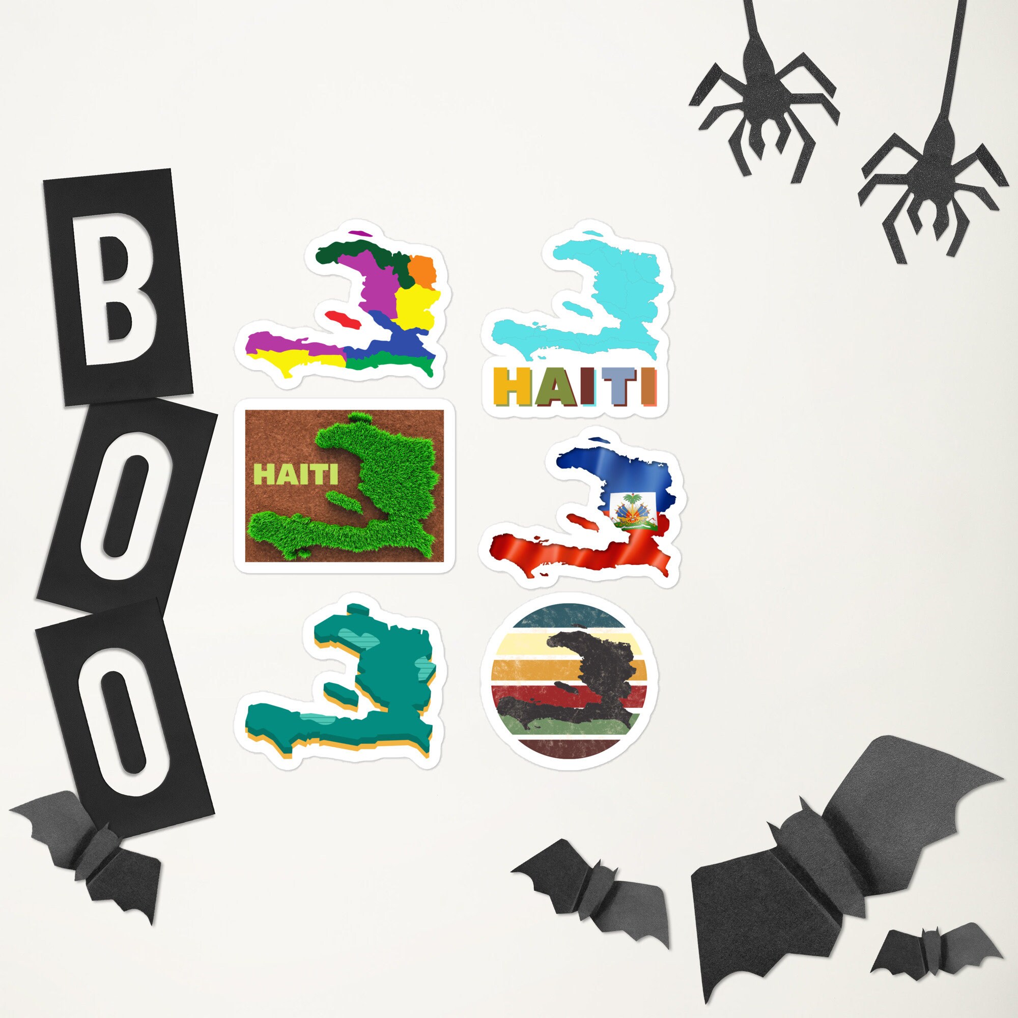 Haiti Map Stickers, Haitian Map Sticker Sheet, Haiti Outline Stickers ...