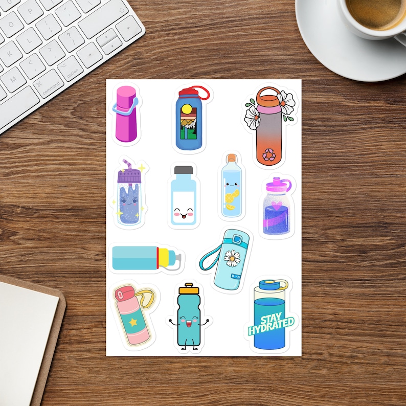 Cute Water Bottle Stickers, Stay Hydrated Stickers, Children Sticker ...