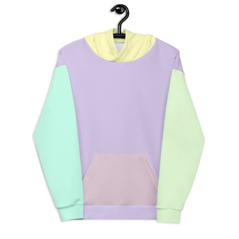 Pastel Color Block Hoodie, Vibrant Colored Hoodie, Bright Hoodie, 90's ...