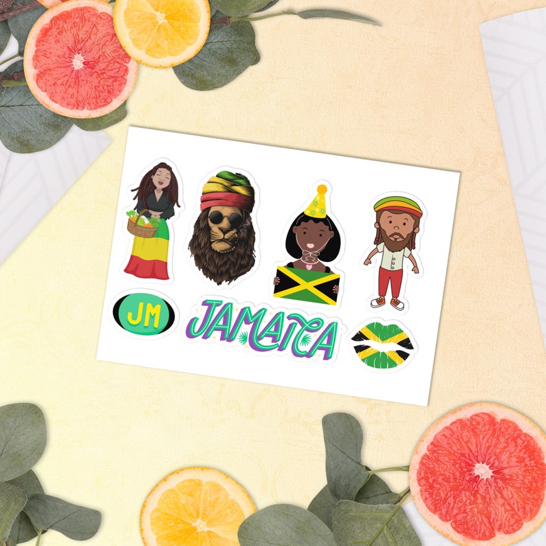 Jamaica Sticker Pack, Jamaican Pride Stickers, Jamaica Vinyl Stickers ...