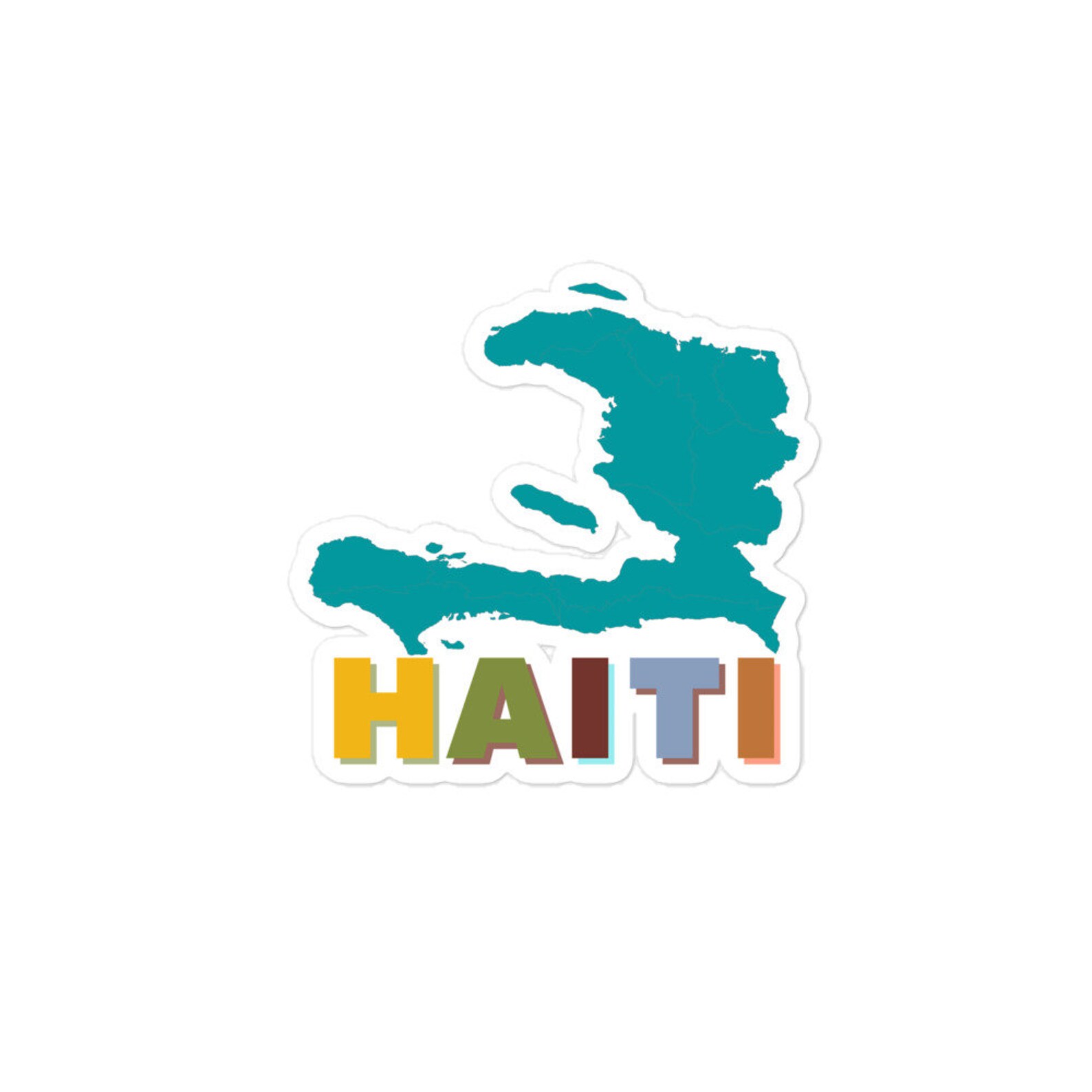 Haiti Map Sticker, Retro Haiti Sticker, Haitian Pride Stickers, Vintage ...