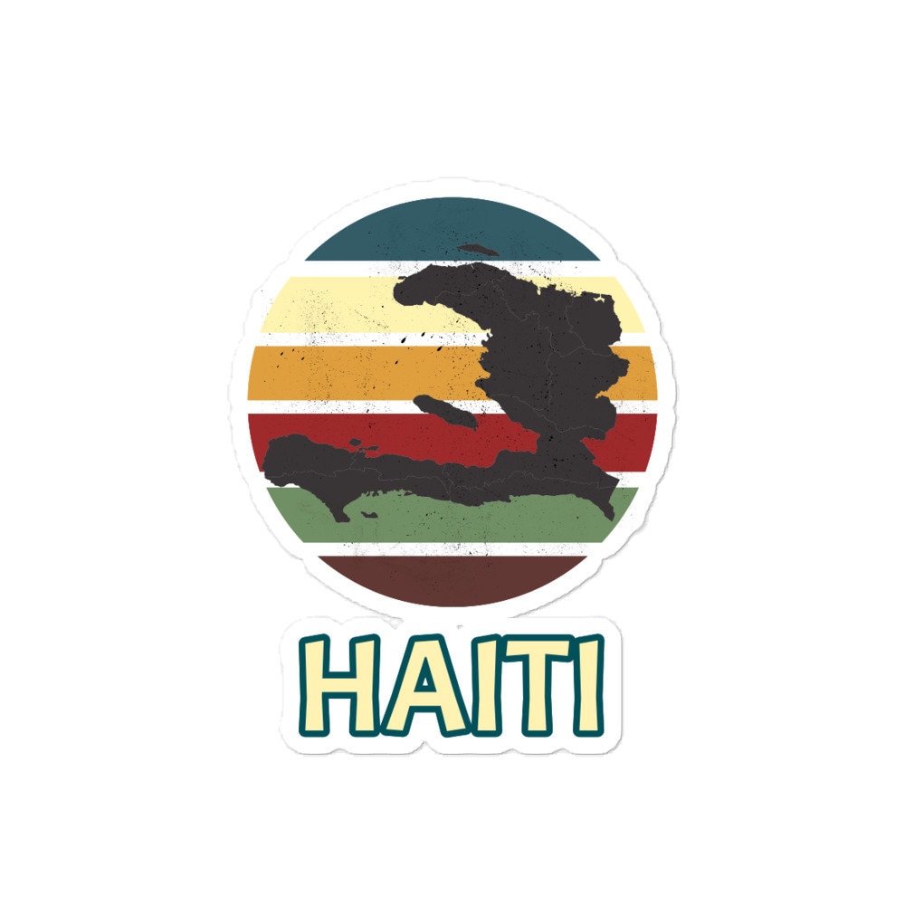 Haiti Map Sticker, Retro Haiti Sticker, Haitian Pride Stickers, Vintage ...
