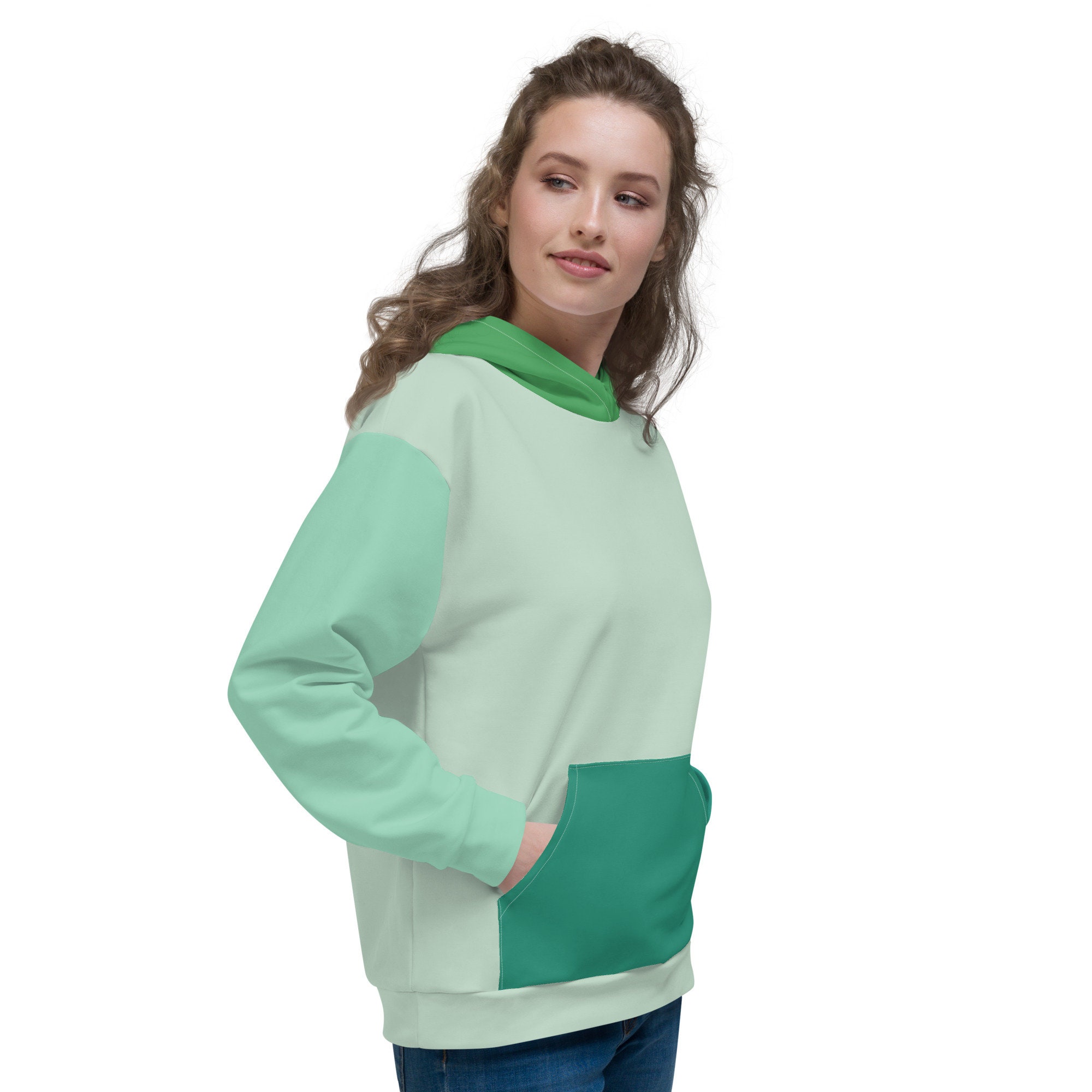 Minty Fresh Color Block Hoodie, Light Colored Hoodie, Earth Tone Color ...