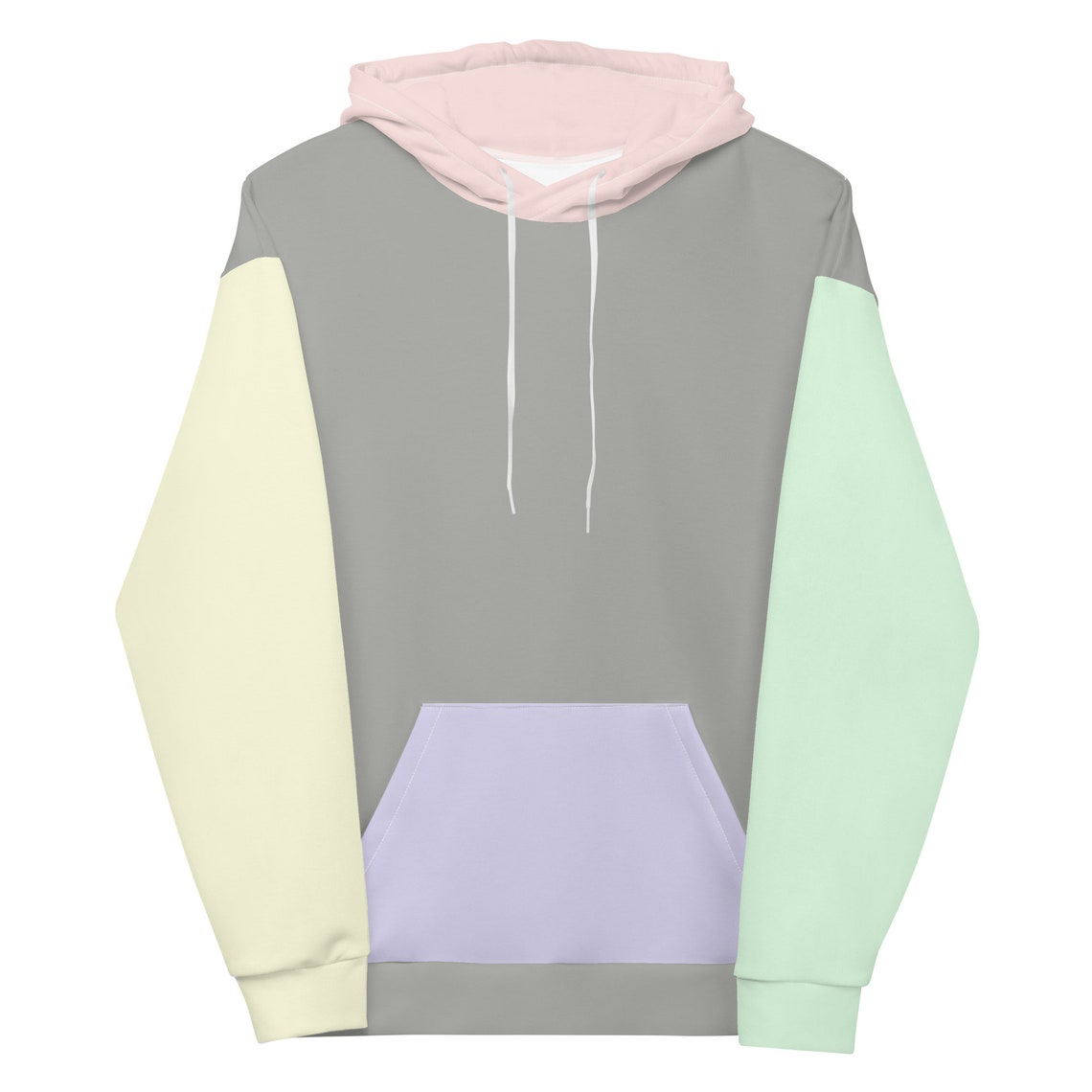 Pastel Color Block Hoodie, Light Colored Hoodie, Retro Hoodie, 80's ...