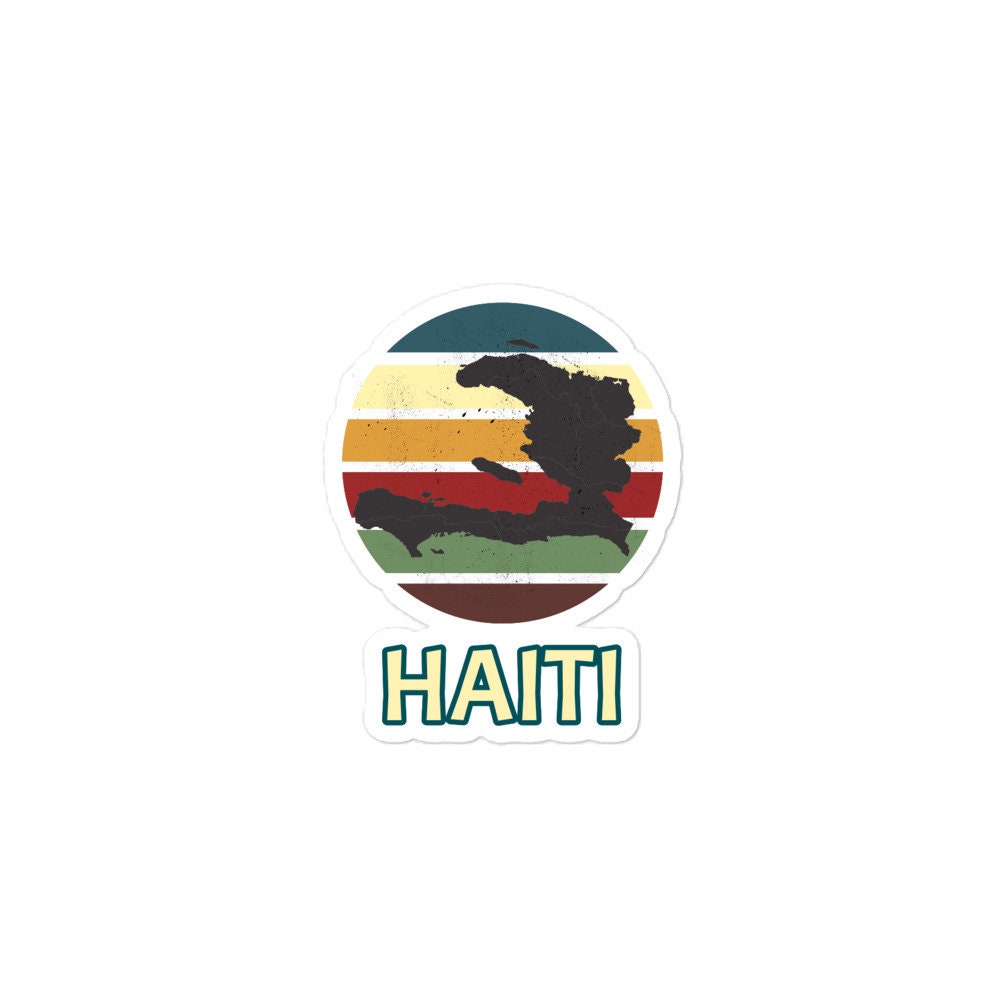 Haiti Map Sticker Retro Haiti Sticker Haitian Pride - Etsy