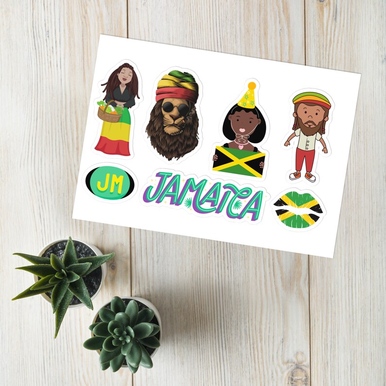 Jamaica Sticker Pack, Jamaican Pride Stickers, Jamaica Vinyl Stickers ...