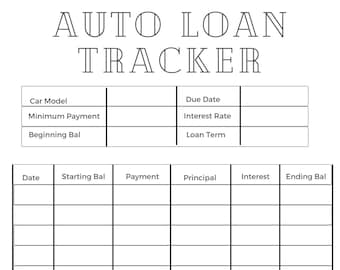 Auto Loan Tracker - Etsy