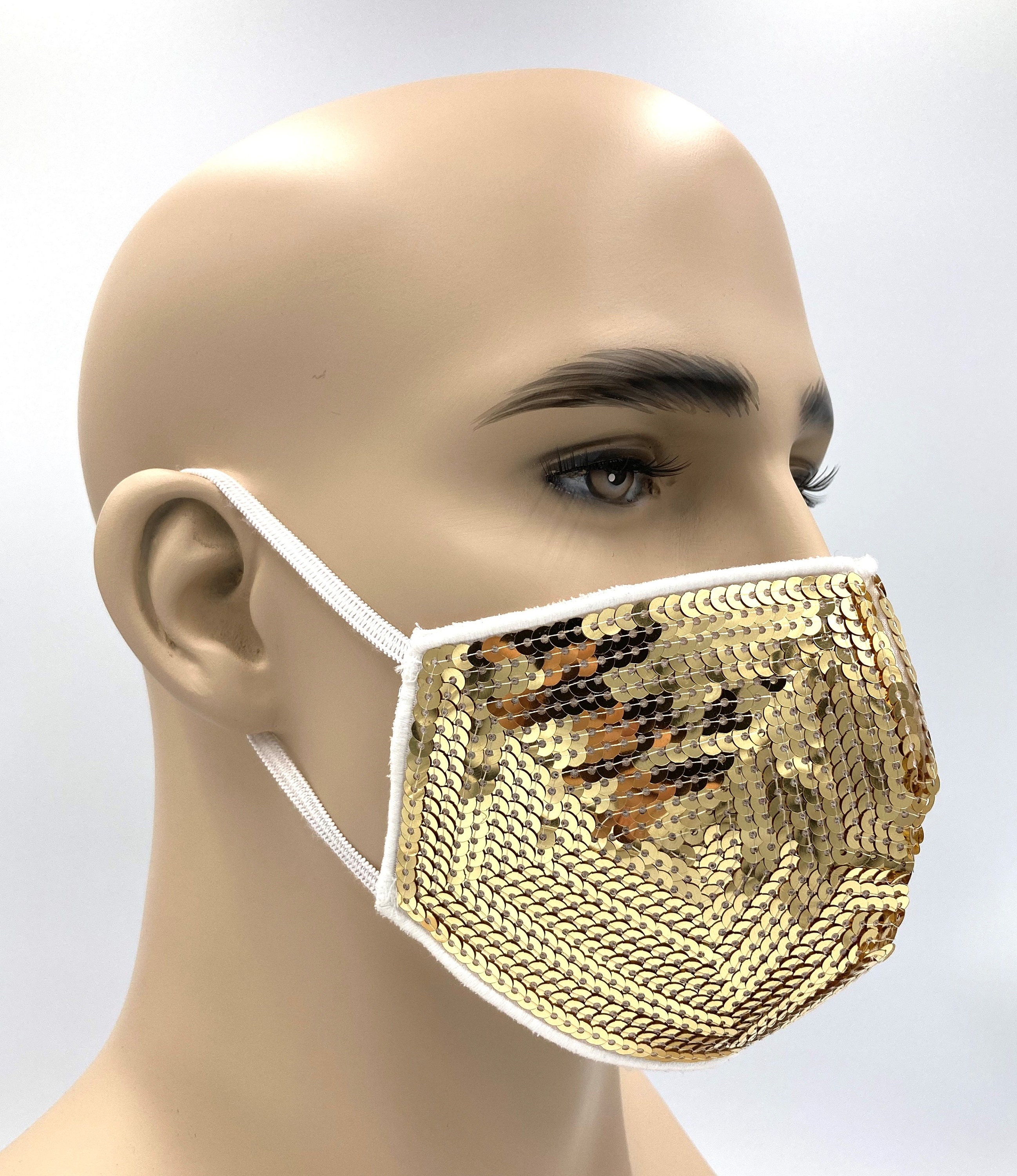 Reusable Sequin Face Masks for Adults - Certified Cotton Triple Layer ...
