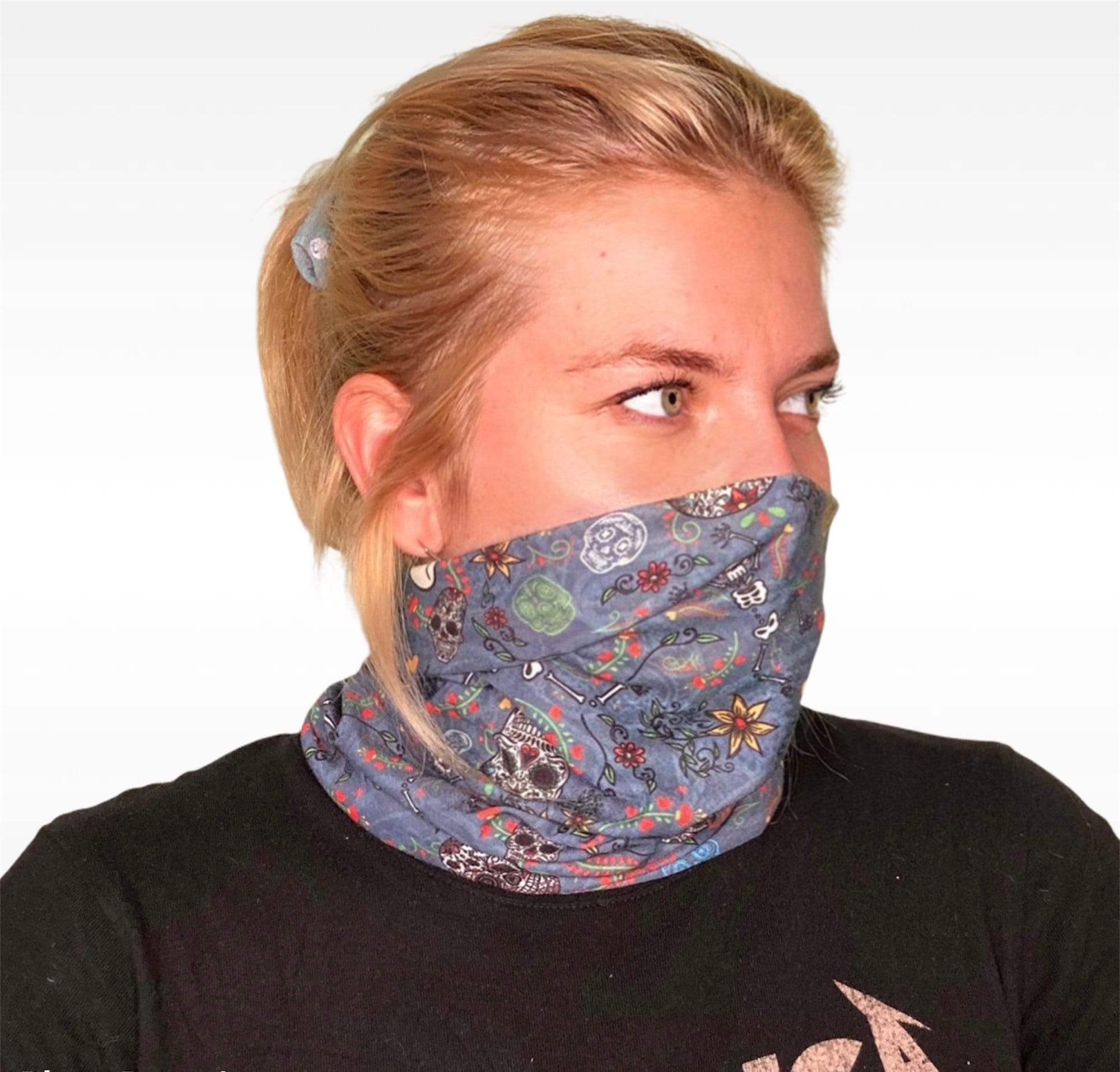 Skull Face Cover Mask Gaiter - Unisex Adults Neck Gaiter Protection ...