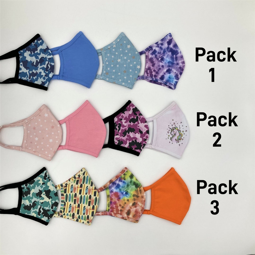 Protective and Washable Face Mask Pack of 4 for Adults & Kids ...