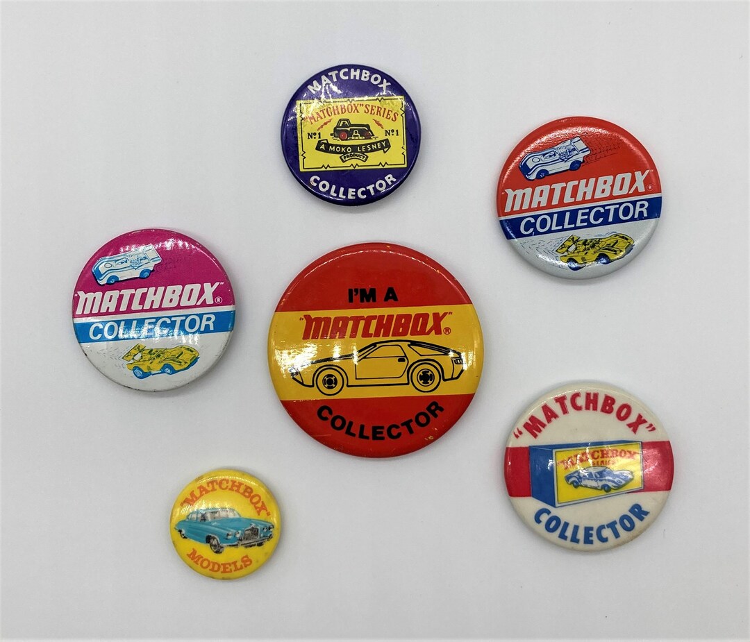 Vintage Matchbox Collector Pins Pinback Buttons, 1960's 1970's ...