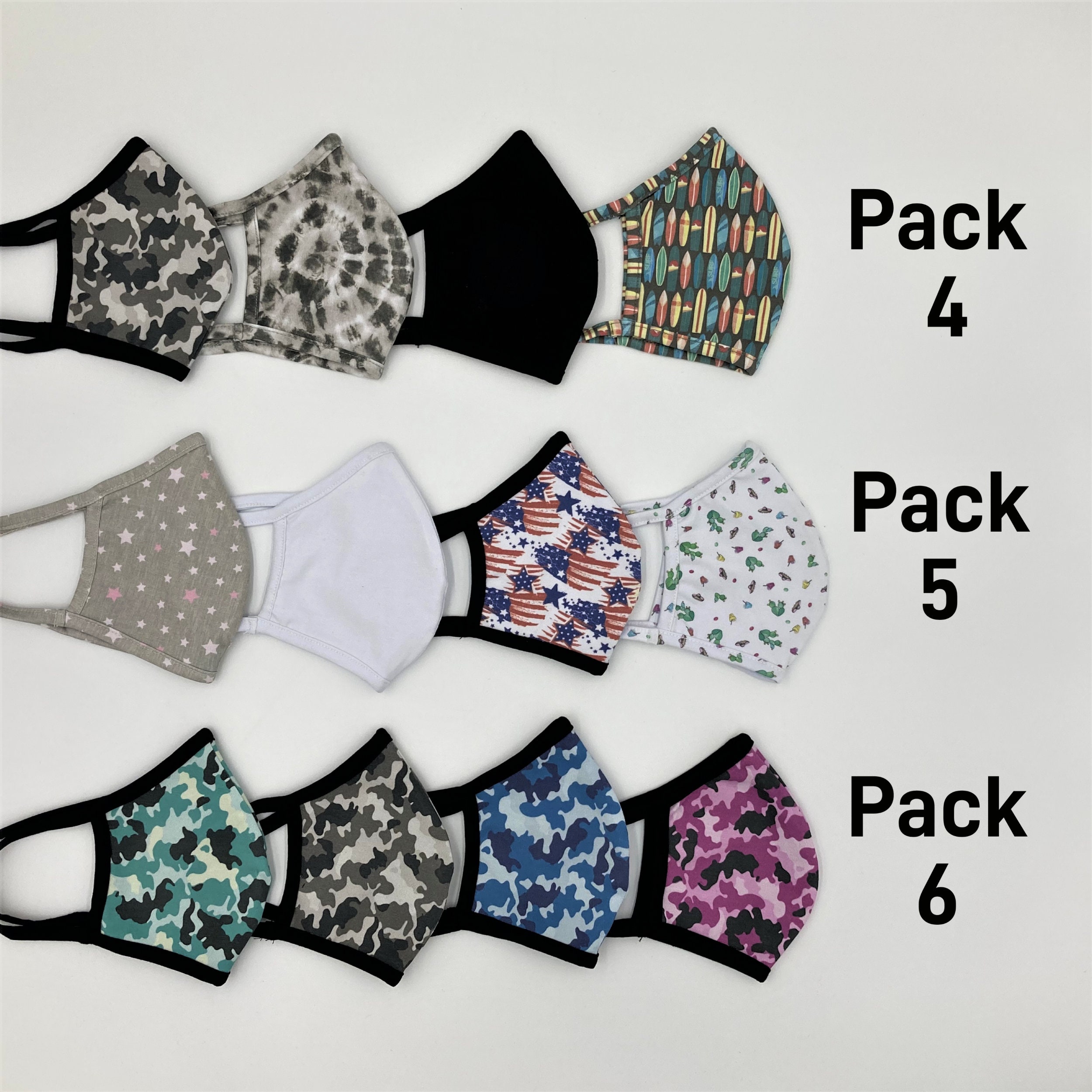 Protective and Washable Face Mask Pack of 4 for Adults & Kids ...