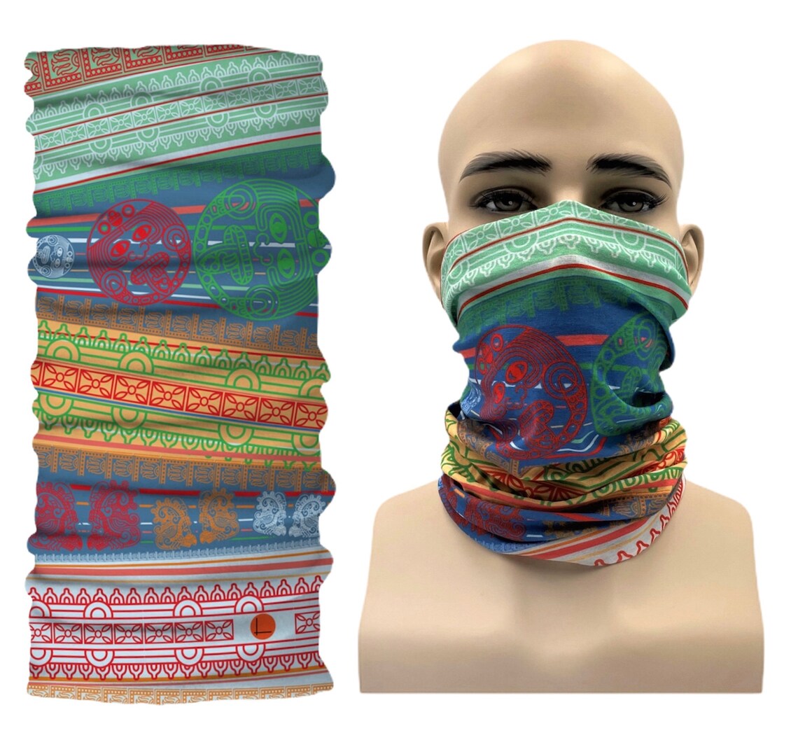 Headband and Head Wrap Balaclava - Mayan Face Cover Mask Gaiter ...
