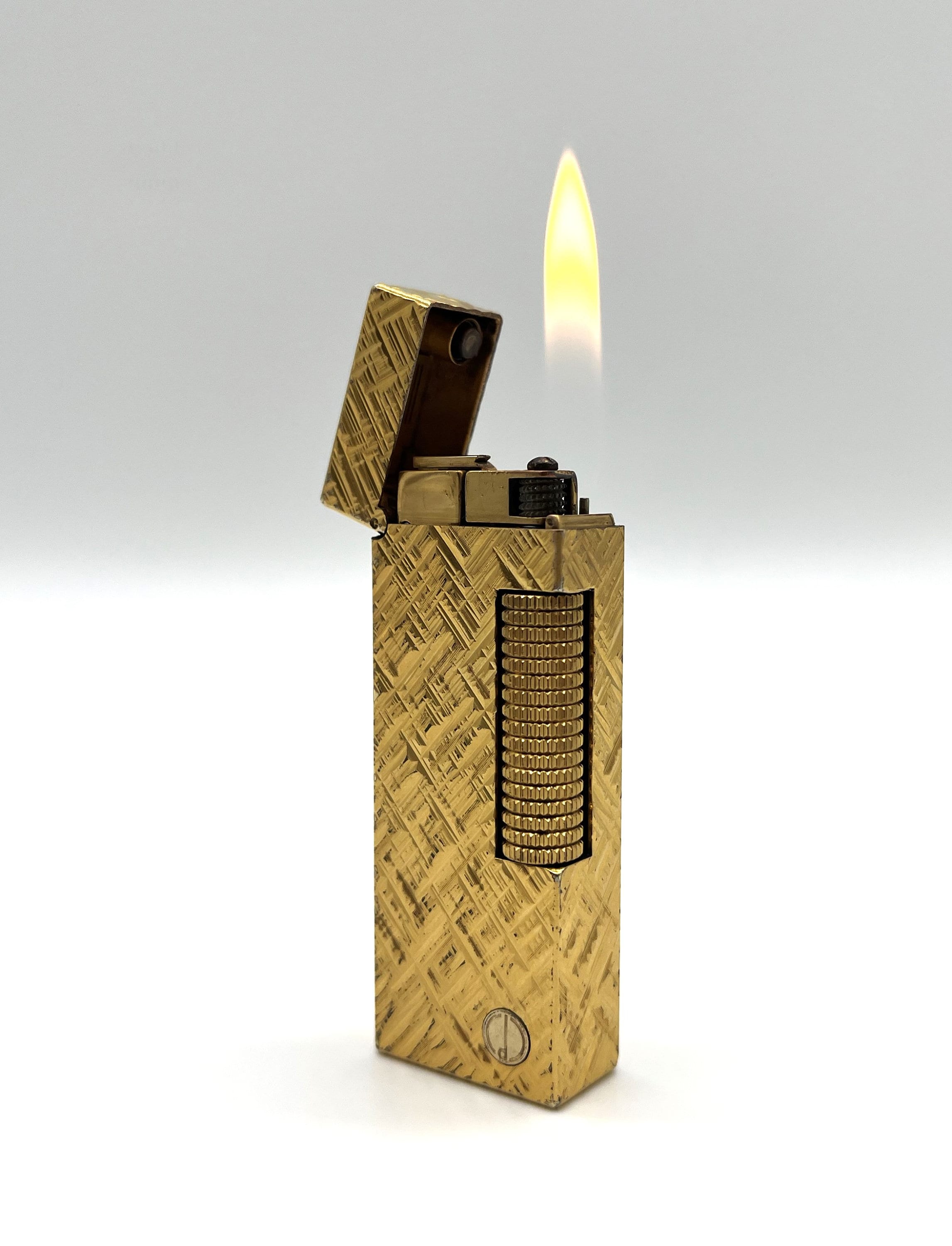 DUNHILL Rollagas Gold Plated Florentine Vintage Collectors Lighter With ...