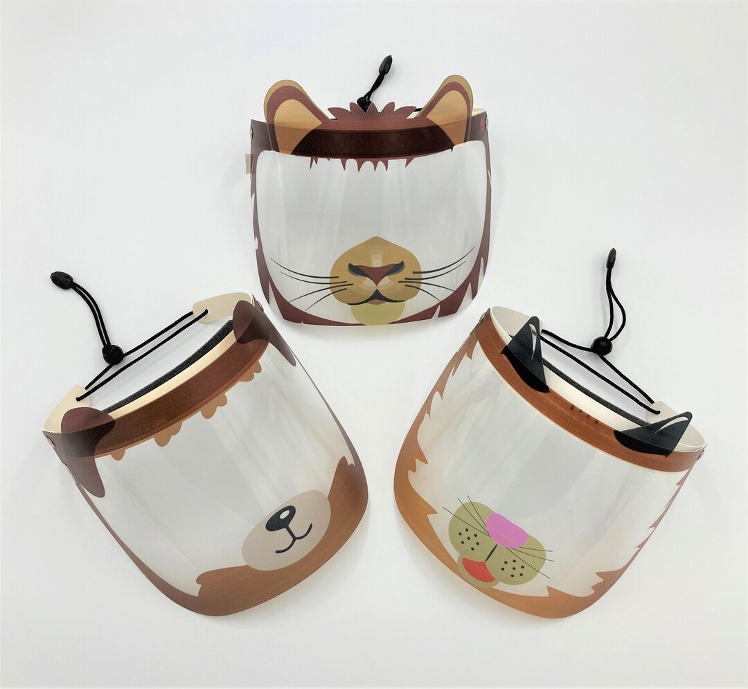 Adjustable Full Face Shields for Kids. Cute Animal Protective Face ...
