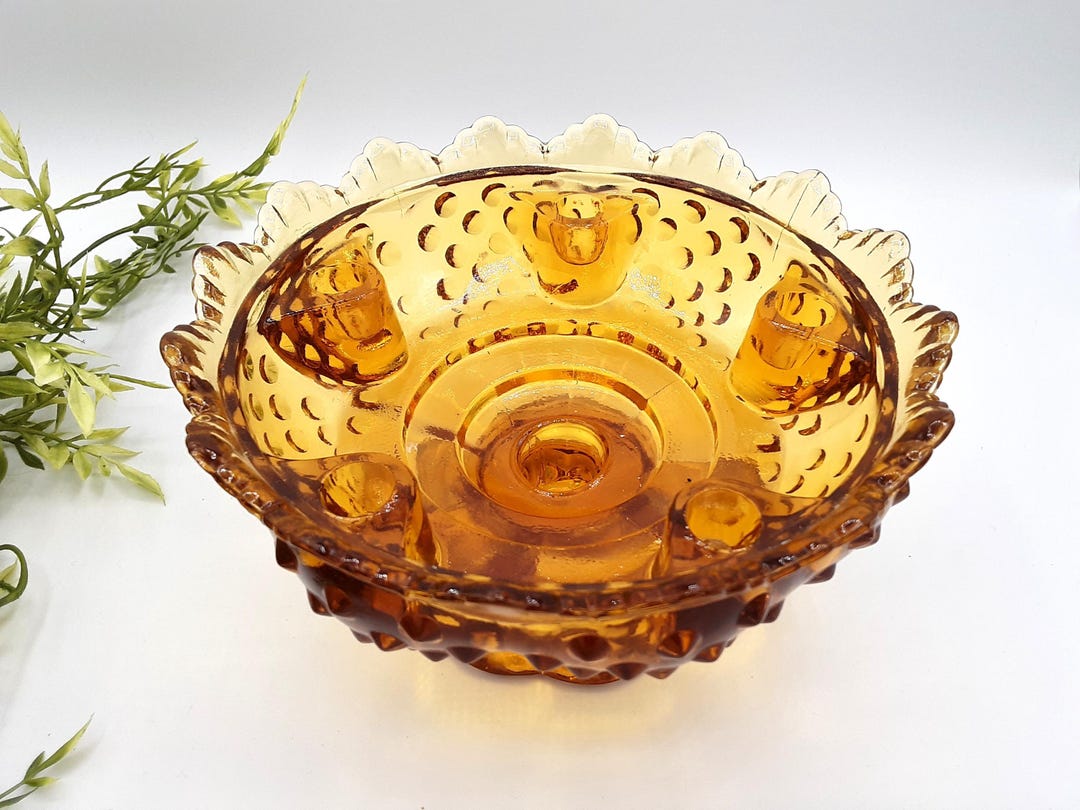 Fenton Candle Holder, Fenton Amber Glass, Tapered Candle Holder Glass ...