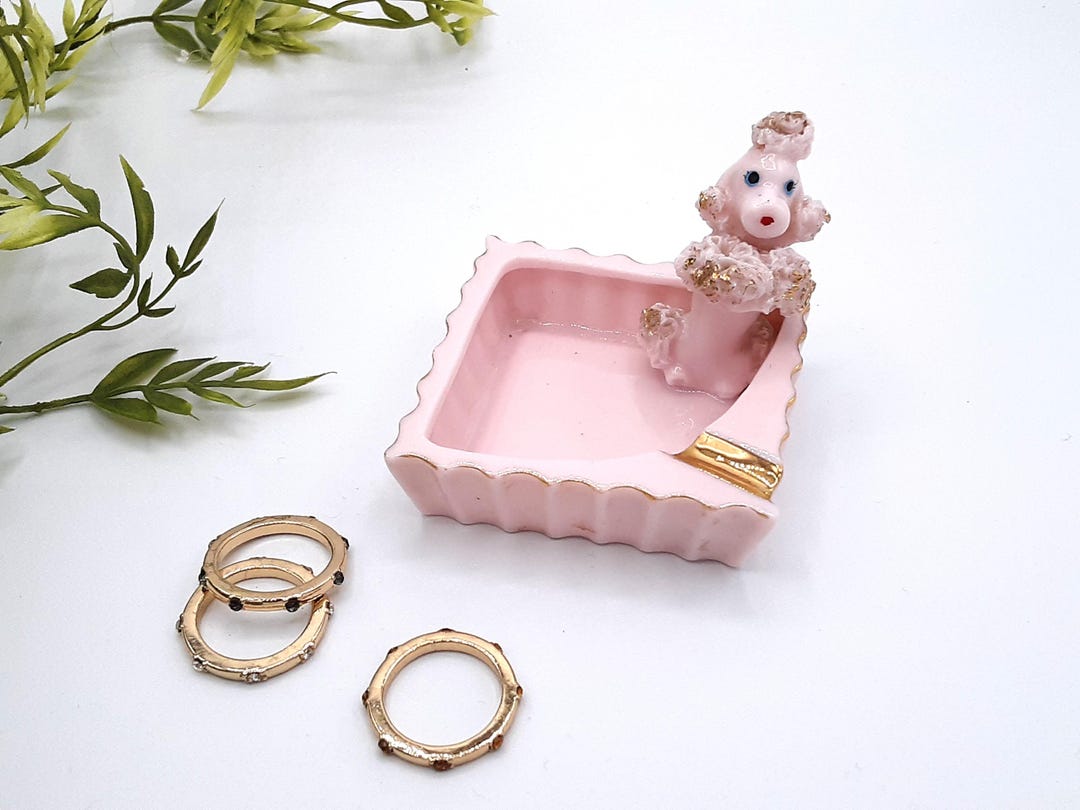 Vintage Lefton Ashtray, Lefton Pink Poodle, Pink Spaghetti Poodle ...