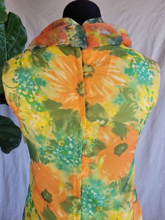 1960s 'Pomere Tahiti' Bright Floral Print Sheath Dress - Gem