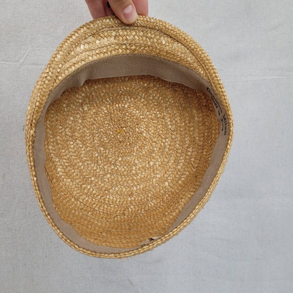 1960s Straw Mod Newsboy-style Hat - Gem