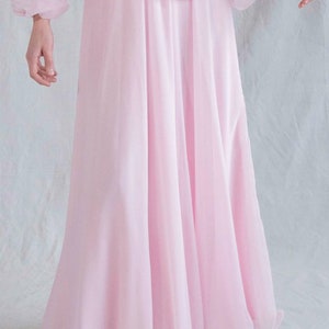 1970s 'lillie Ruben' Pale Pink Chiffon Maxi Skirt Set - Etsy