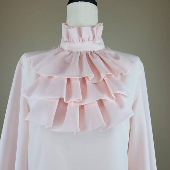 1980s Classy Pink Ruffled Blouse - Gem