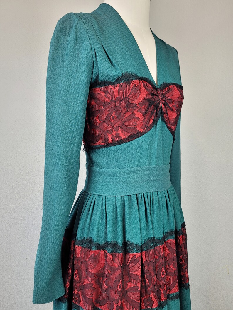 1940s Incredible Lace and Crepe VFW Dance Hall Dress - Etsy
