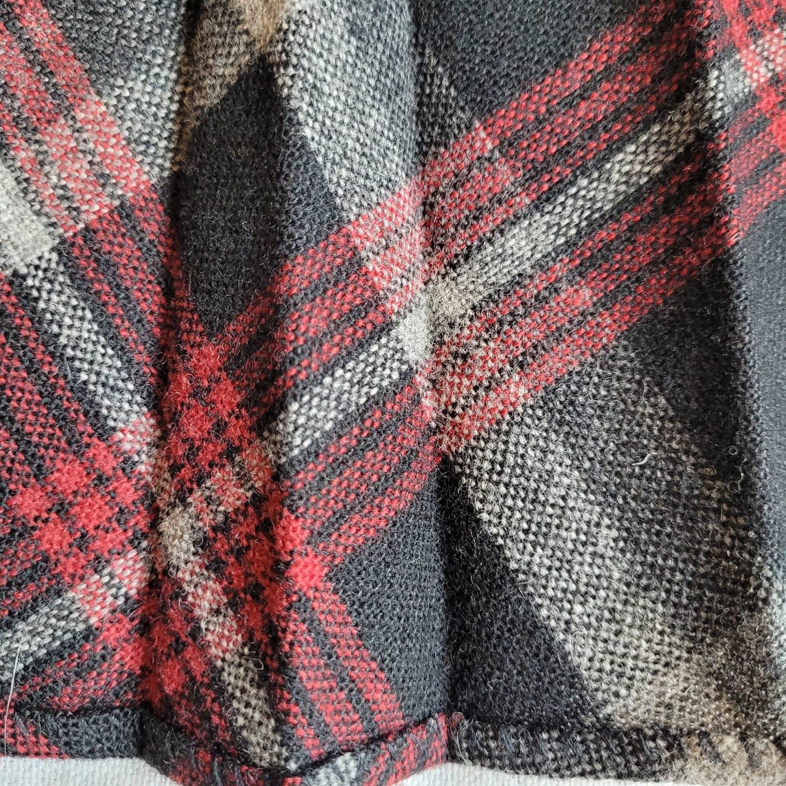 1970s Black & Red Plaid Wool Pleated Skirt - Etsy
