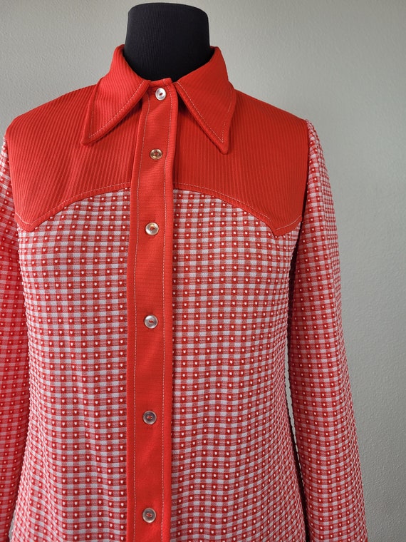 1970s Country Western Retro Shirt Dress - Gem