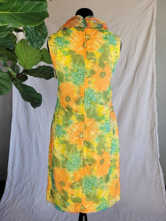 1960s 'Pomere Tahiti' Bright Floral Print Sheath Dress - Gem
