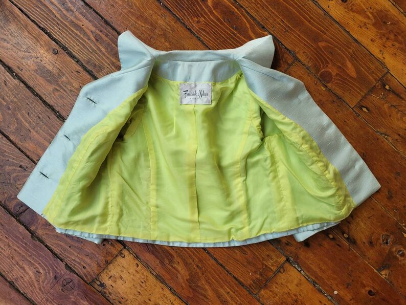 1960s 'frederick & Nelson' Mint Silk Dress Suit W Neon - Etsy