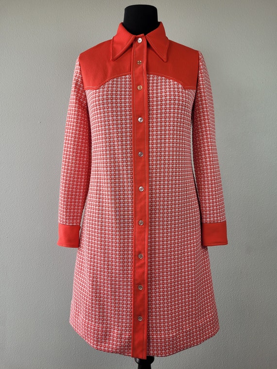 1970s Country Western Retro Shirt Dress - Gem