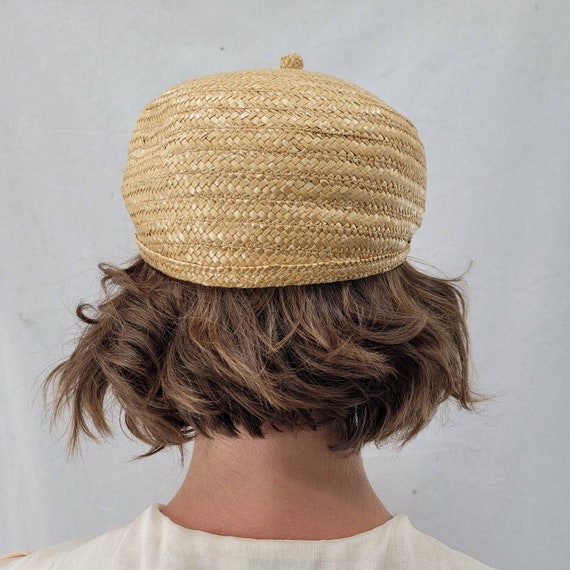 1960s Straw Mod Newsboy-style Hat - Gem