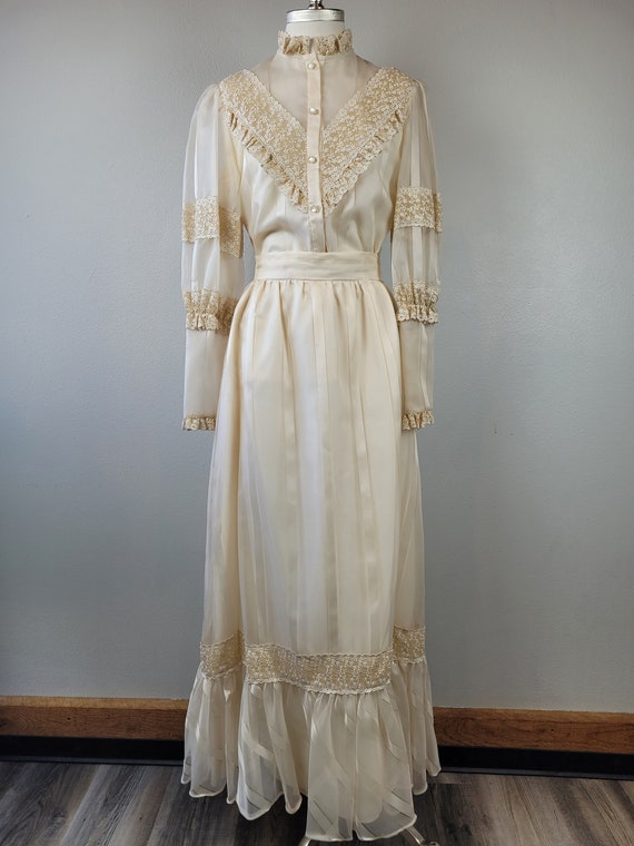 1970s 'Joy Stevens' Boho Cottage Core Maxi Skirt and … - Gem