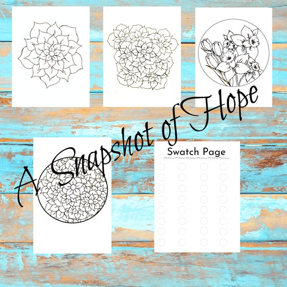 Floral Coloring Pages Bundle - Etsy