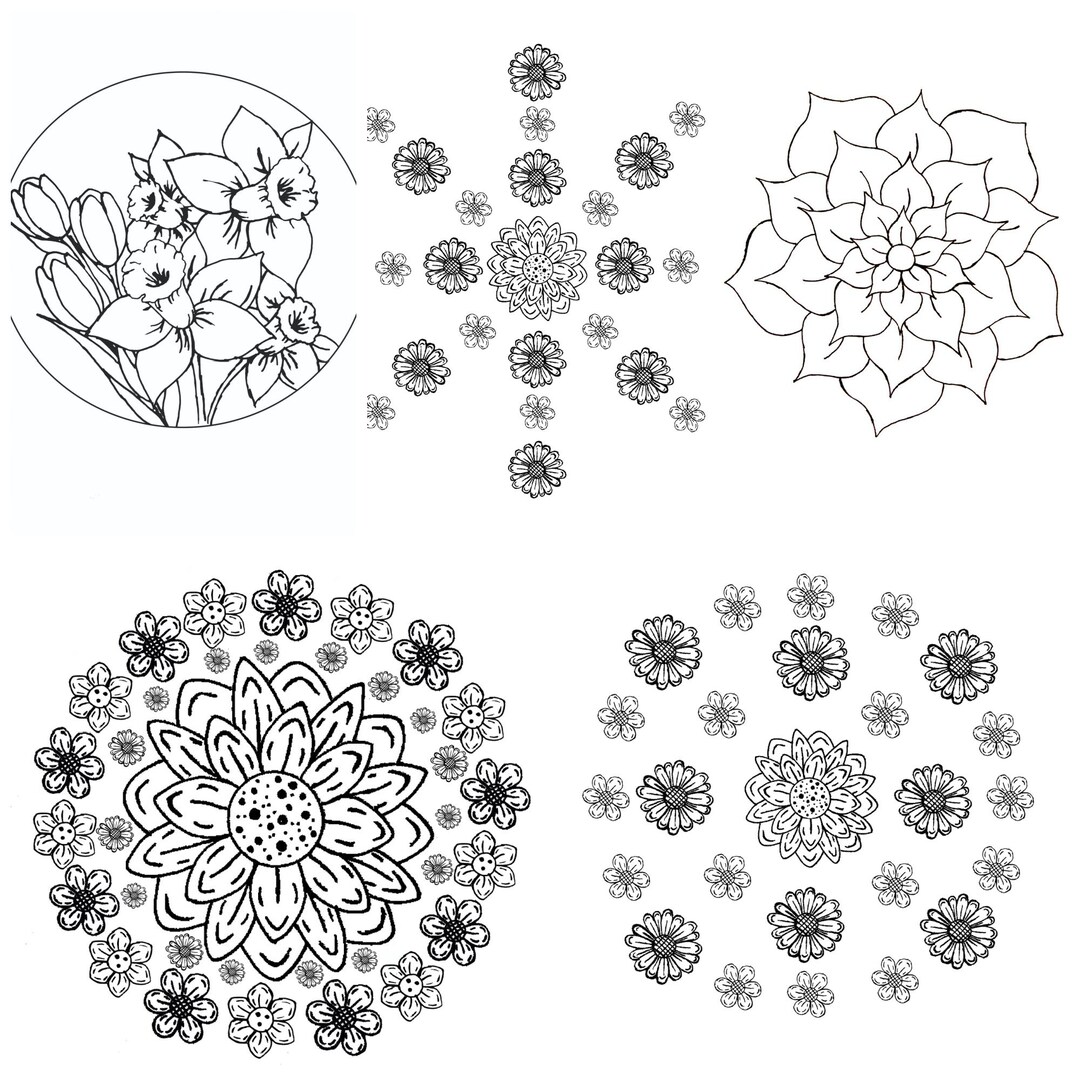 Floral Arrangement Bundle/ Coloring Pages/ Multiple Coloring Pages ...