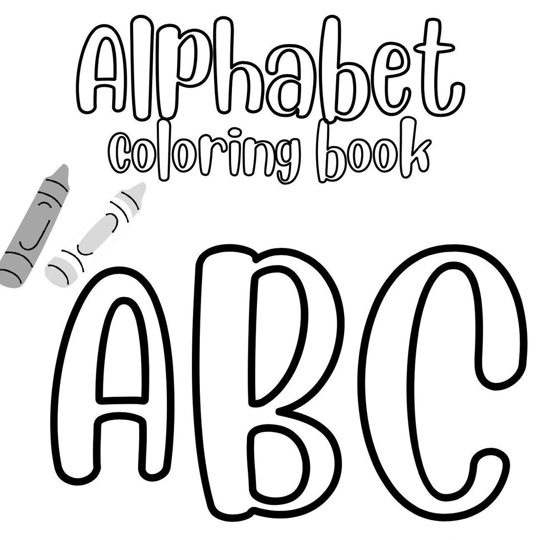 ABC Coloring Book, Alphabet Coloring, White Alphabet Coloring Book ...