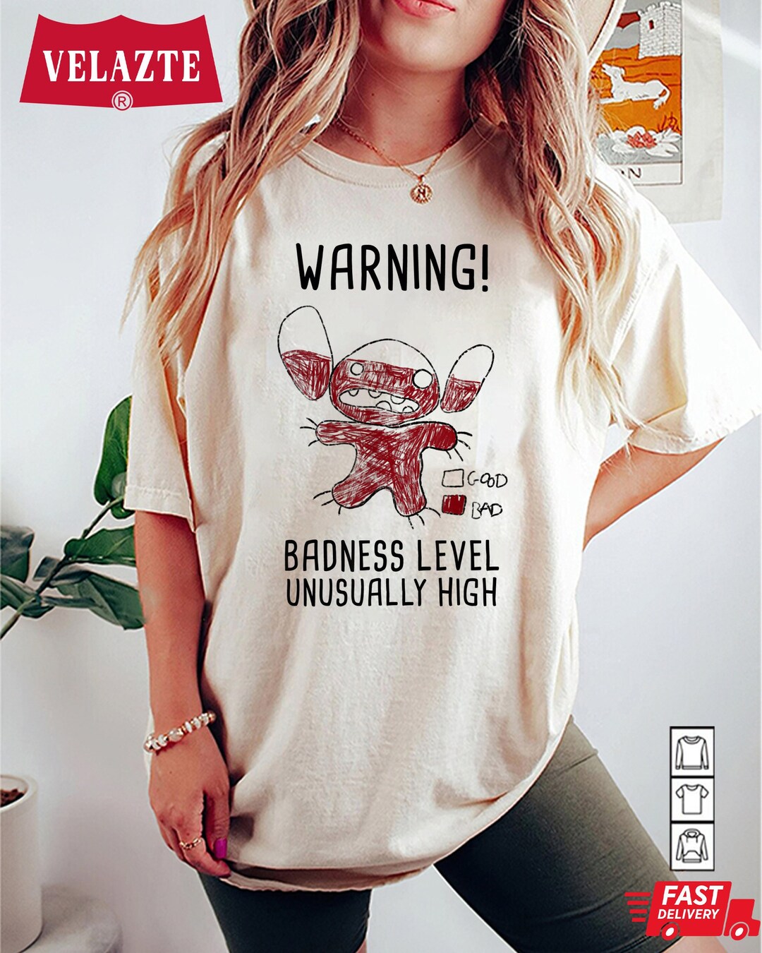 Warning Badness Level High Stitch Music Comfort Colors® Shirt ...