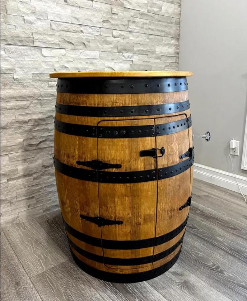 Whiskey Wine Barrel Fire Pit Fire Glass INCLUDED gas Outdoor Fire Place ...